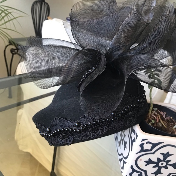 Deborah New York | Accessories | Deborah New York 0 Wool Black Hat With ...